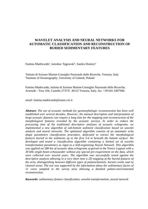 Pdf Wavelet Analysis And Neural Networks For Automatic Classification And Reconstruction Of