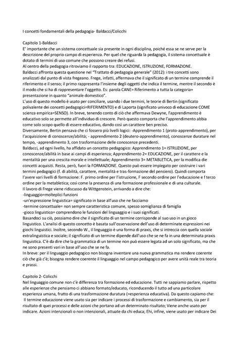 pedagogia 2 riassunto con concetti base del libro i concetti