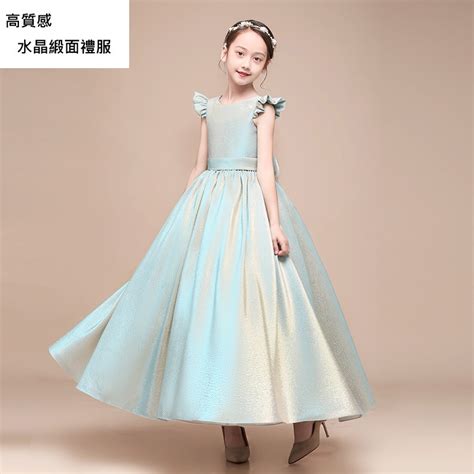 妙妙屋~~可訂製 高質感水晶緞面 女童禮服 鋼琴演奏 小提琴 團體合奏演出服 大童大提琴禮服 音樂會長禮服 蝦皮購物