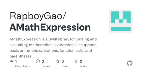 Github Rapboygaoamathexpression Amathexpression Is A Swift Library