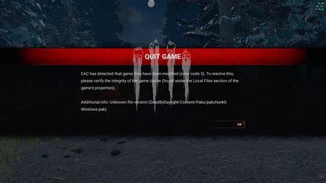 Eac Has Detected That Game Files Have Been Modified Error Code 5 — Bhvr