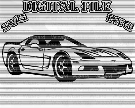 Simple Chevrolet Corvette C4 Svg Dibujo De Ilustración De Etsy México