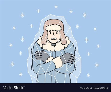 Frozen Man Stands Inside Block Of Ice And Chatters