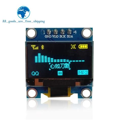 096 Inch Iic Serial Yellow Blue Oled Display Module 128x64 I2c Ssd1306