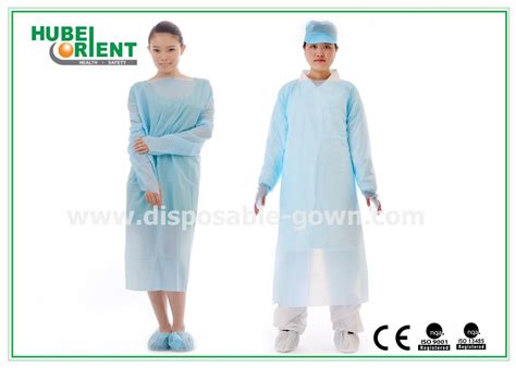 Blue Disposable Use Cpe Protective Gownmedicla Use Cpe Gown With Thumb