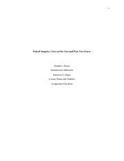 Analyzing Pre Test Vs Post Test Scores Impact Paired Samples Course