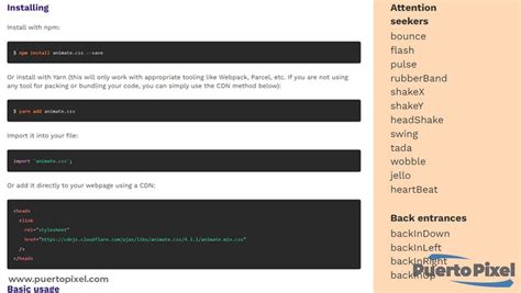 Libreria De Codigos Para Animación En Css ⭐ Las Mejores Web