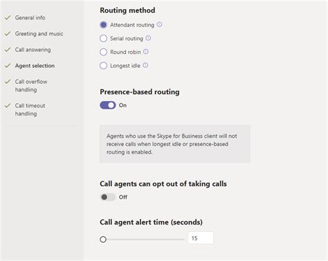Presence Based Routing Behaviour R Microsoftteams