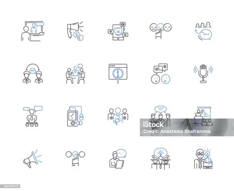Pronunciation Line Icons Collection Articulation Accent Diction Enunciation Fluency Inflection