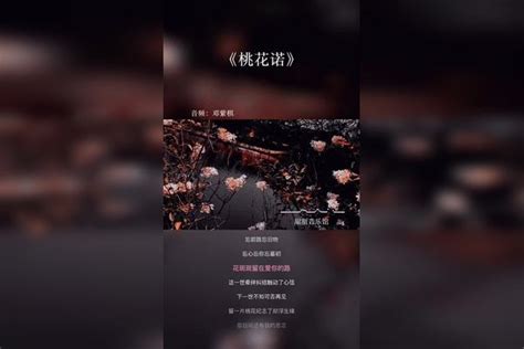 桃花树下一诺重千金经年风雨谁相知桃花一诺倾半生怎奈无善缘 一诺 桃花 千金