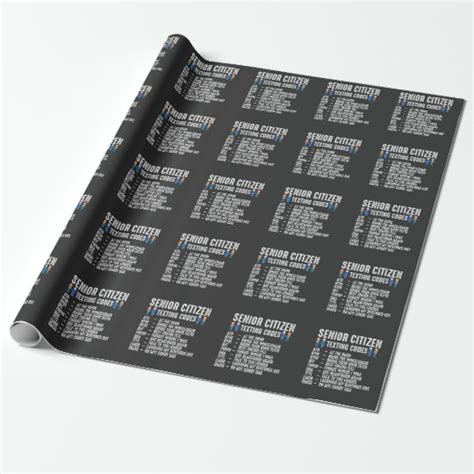 Retired Elderly Person Senior Citizen Texting Code Wrapping Paper