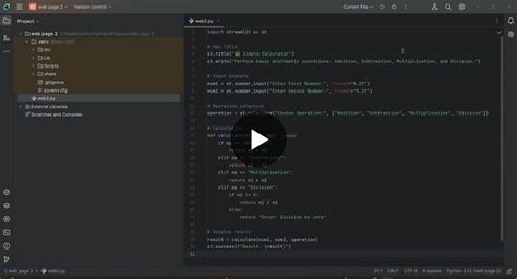 Created A Basic Calculator Web Application Using Only Streamlit In Python Puthi Joshna