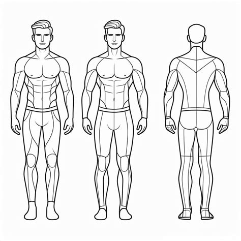 Schematic Representation Male Body Outline Stable Diffusion Online