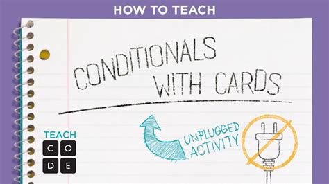 Unplugged Lesson In Action Conditionals With Cards Youtube