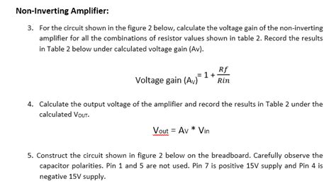 Solved Non Inverting Amplifier For The Circuit Shown In Chegg