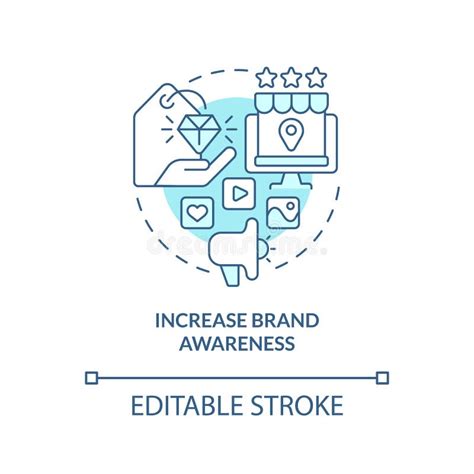 Increase Brand Awareness Turquoise Concept Icon Stock Vector Illustration Of Concept