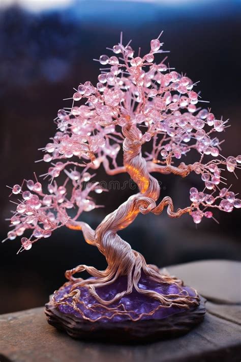 Miniature Tree Toy Made Of Glass Or Ceramics Beautiful Decoration Stock Illustration