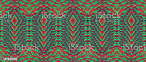 착시와 패턴입니다 초록 물결 모양 배경입니다 미래 벡터 일러스트입니다 3차원 형태에 대한 스톡 벡터 아트 및 기타 이미지 3차원 형태 가리기 과학 Istock