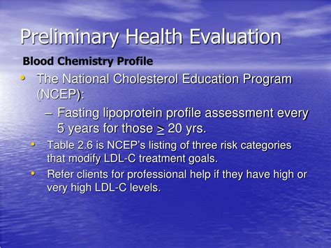 Ppt Chapter 02 Preliminary Health Screening And Risk Classification Powerpoint Presentation