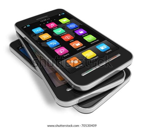 터치스크린 스마트폰 세트 스톡 일러스트 70530409