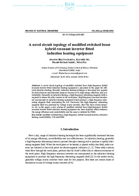 Pdf A Novel Circuit Topology Of Modified Switched Boost Hybrid Resonant Inverter Fitted