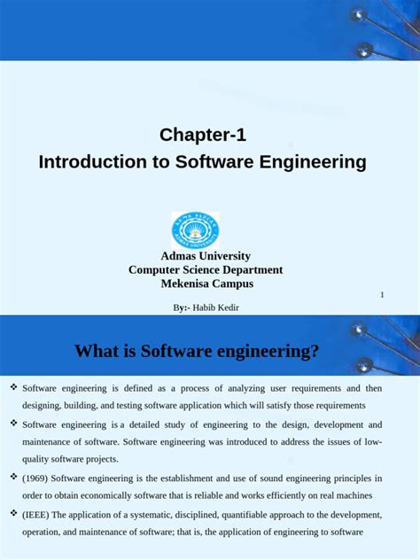 Chapter 1 Software Engineering Introduction Pdf Software Development Process Software