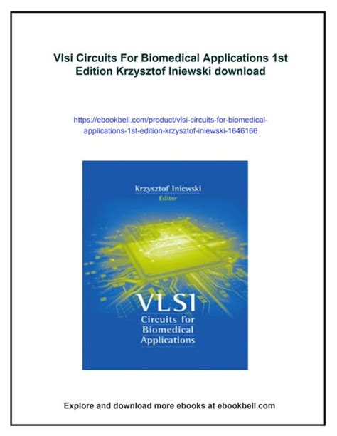 Vlsi Circuits For Biomedical Applications 1st Edition Krzysztof