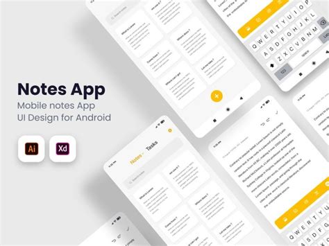 Android Mobile Notes App Ui Iphone App Design App Ui Design App Template