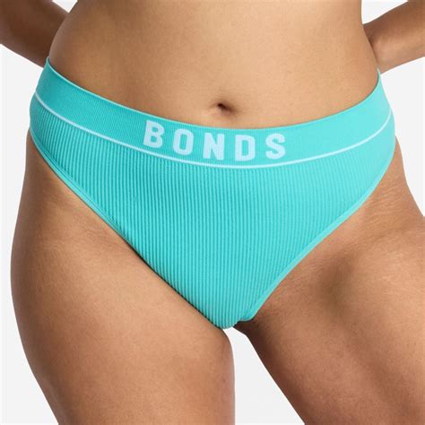 Bonds Womens Retro Rib G String Aqua Size 10 Big W