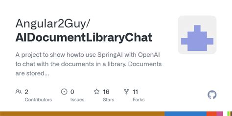 Github Angular Guy Aidocumentlibrarychat A Project To Show Howto Use