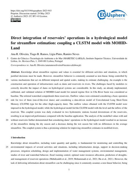 Pdf Direct Integration Of Reservoirs Operations In A Hydrological