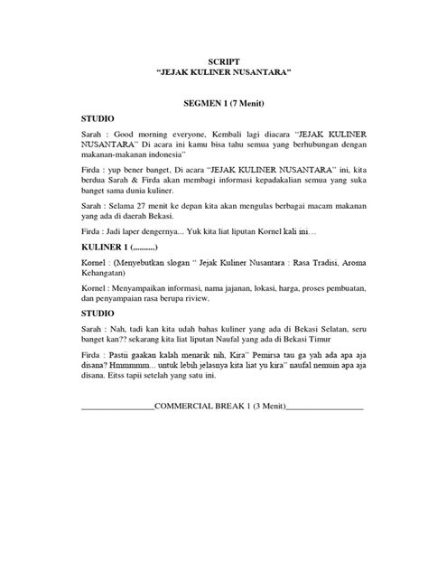 Script Jejak Kuliner Nusantara Pdf