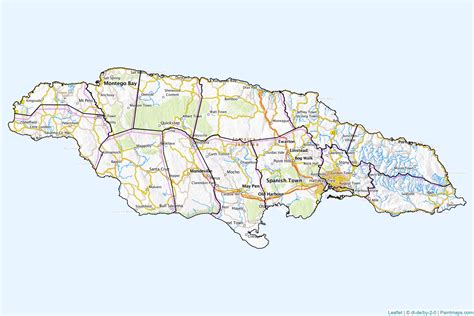 Make Printable Jamaica Maps With Border Masking Cropping Using