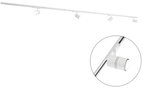 Led Sistema De Calhas Moderno Trifásico Branco Com 4 Focos 3000 4000k Ruler 38 Moderno Biano