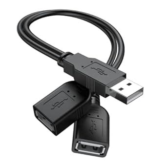 Amazon Com ANDTOBO USB 2 0 A Male To 2 Dual USB Female Jack Y Splitter Hub Power Cord Extension