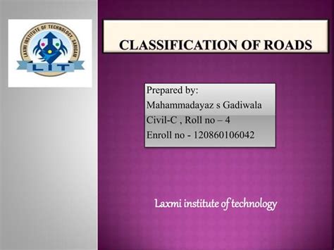 Classification Of Roads Pptx