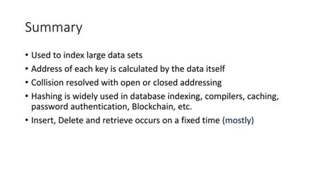 Hashing Algorithms And Its Uses Pptx Databases Computer Software And Applications