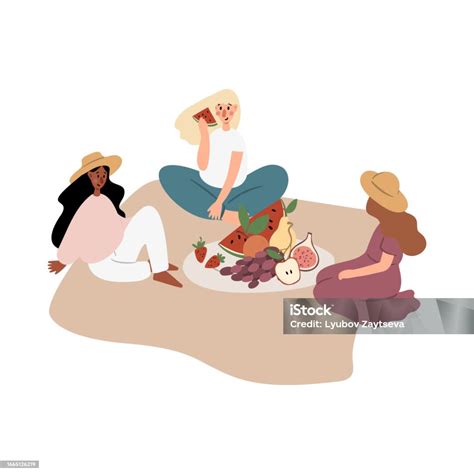 여름 피크닉 일러스트레이션 공원에서 피크닉을 즐기는 사람 커플 친구 가족 평면 만화 스타일의 이미지 포스터 카드 가족에 대한 스톡 벡터 아트 및 기타 이미지 Istock