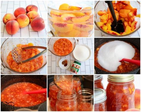 Best Spiced Peach Jam Recipe Butter With A Side Of Bread