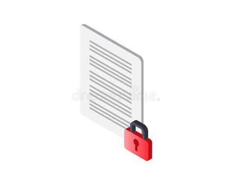 Privacy Of Document As The Document Being Locked Or Encrypted Stock Vector Illustration Of