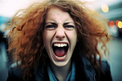 Premium Photo A Woman With Her Mouth Open