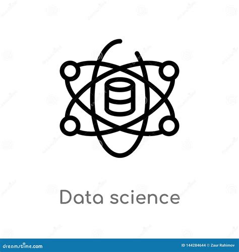 Outline Data Science Vector Icon Isolated Black Simple Line Element