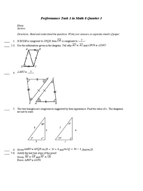 Performance Task 1 Quarter 3 Pdf Mathematics Elementary Mathematics