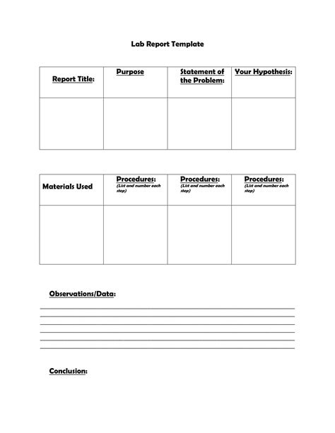 Free Printable Lab Report Templates PDF Word