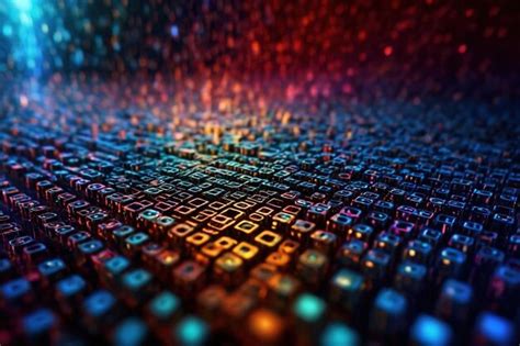 Colorful Technology Binary Matrix Code Abstract Wallpaper Patern Background Premium Ai