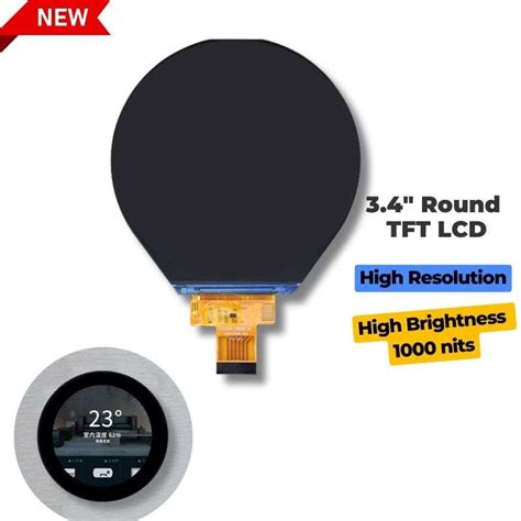 3 4 Inch Round Lcd High Brightness With Hdmi Option