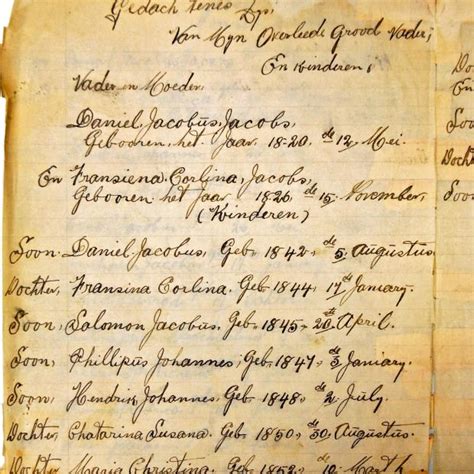 Jacobs Daniel Jacobus Gebore 1820 En Fransiena Corlina Gebore 1826 The Eggsa Bible