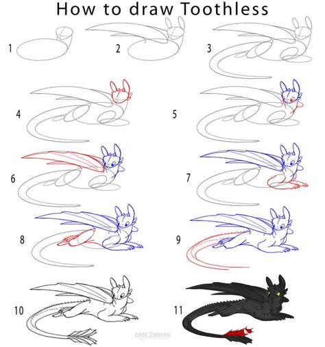 How To Draw Toothless Step By Step Pictures Toothless Drawing How