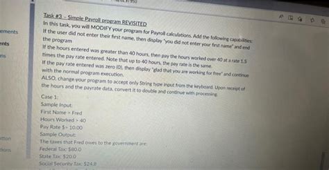 Solved Task A3 Simple Payroll Program Revisited In This