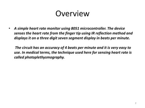 Heart Rate Monitering Using 8051 And Sensor Pptx Digital Audio Computer Software And
